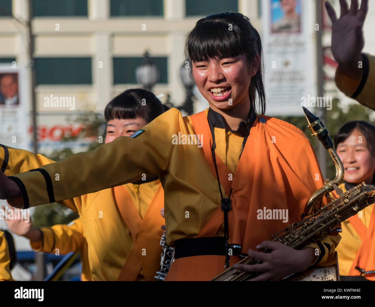 Pasadena, JAN 1: Japanese Kyoto Tachiba High School band show in the ...