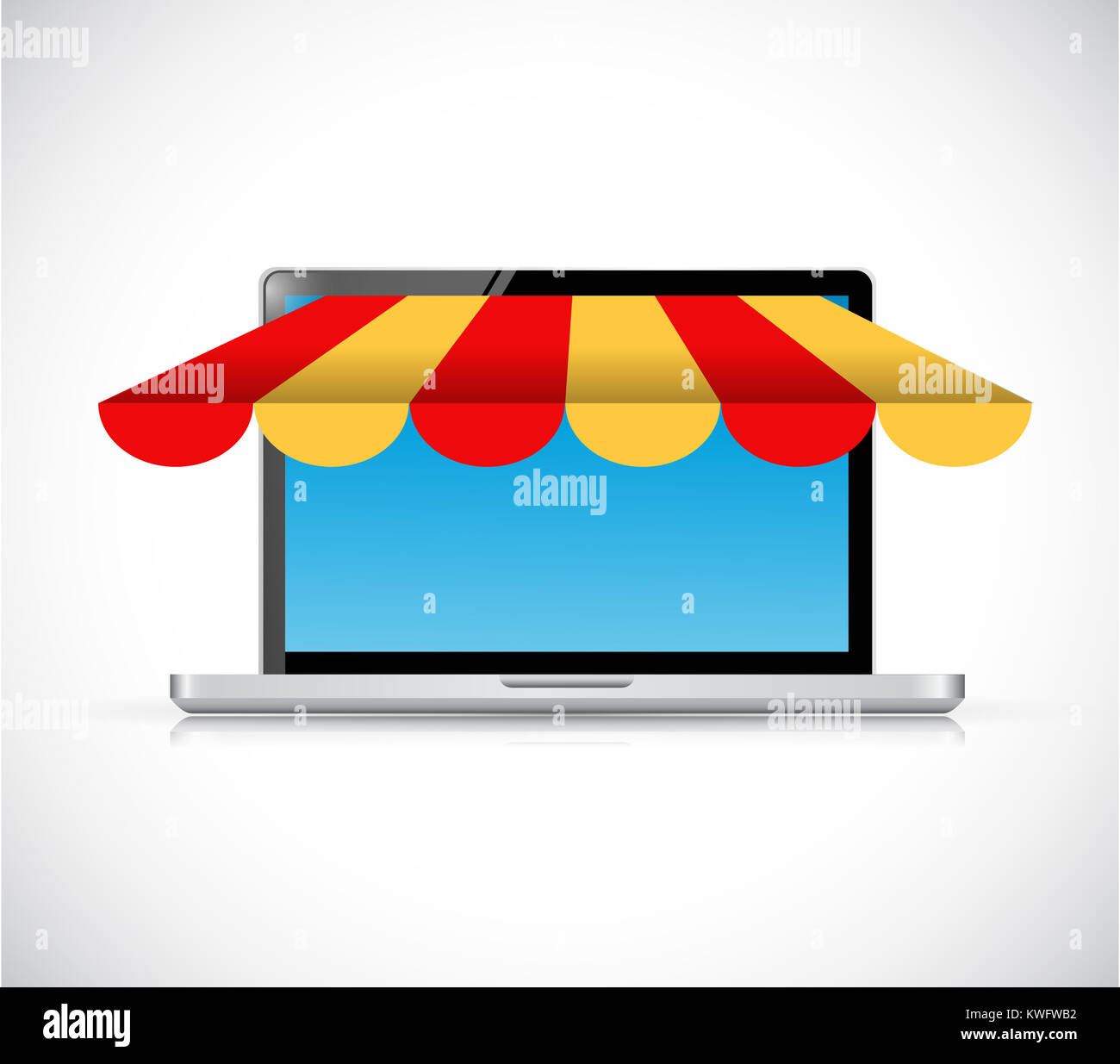 laptop computer store illustration design over a white background Stock ...