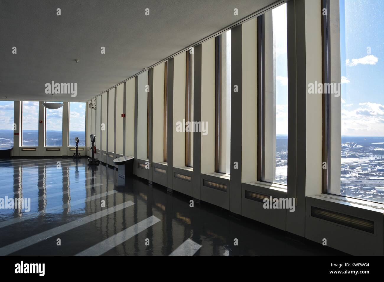 Interior of the Corning Tower 42nd floor Observation Deck at the ...