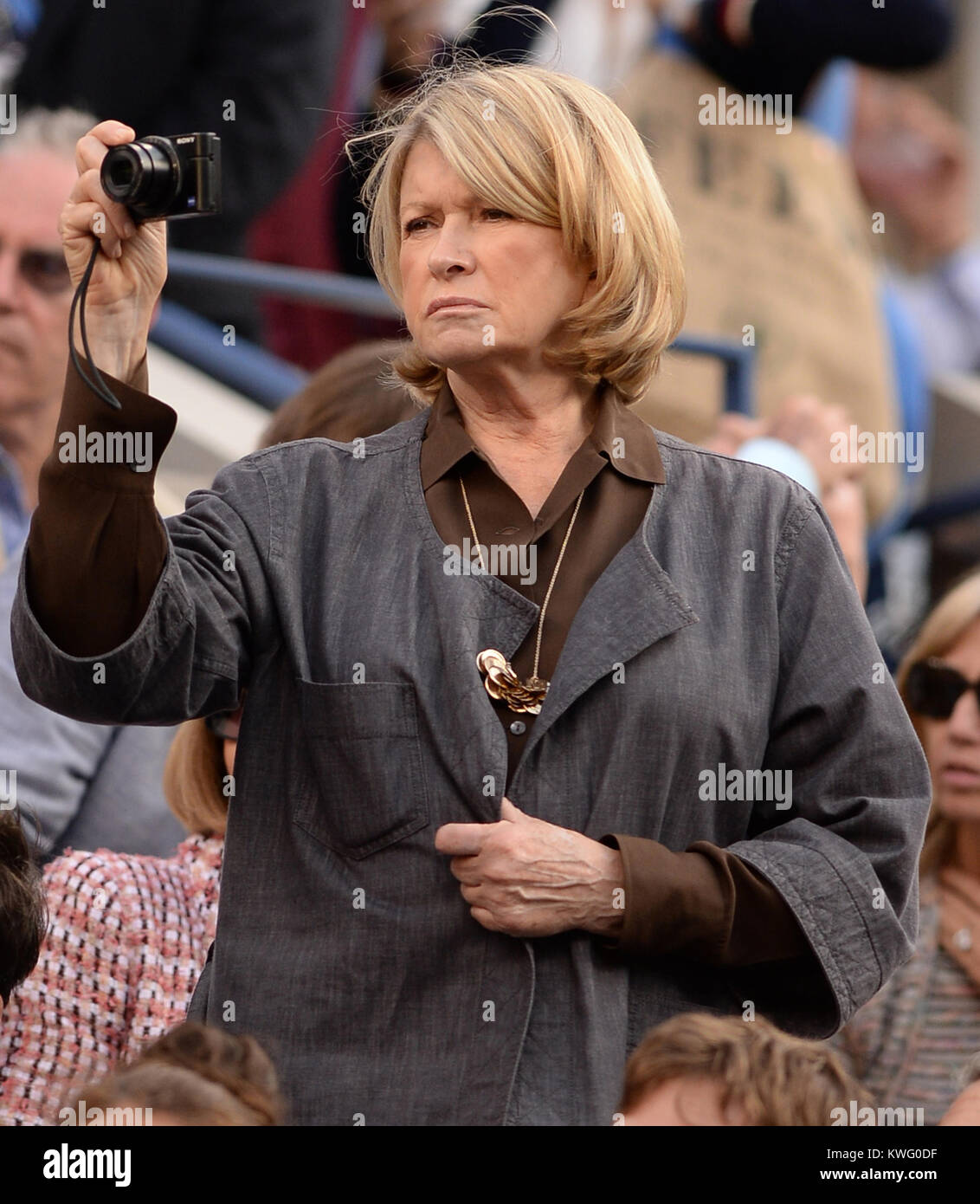 NEW YORK, NY - SEPTEMBER 09: Martha Stewart watches the men's singles ...