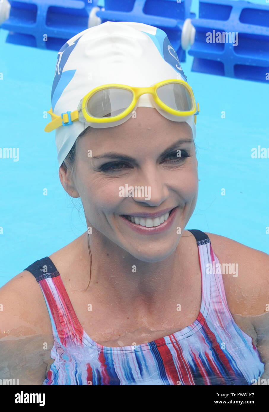NEW YORK, NY - OCTOBER 10: Long-distance swim legend Diana Nyad, fresh ...