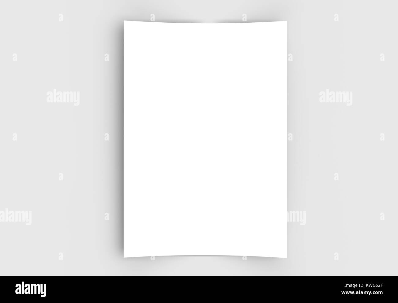 A4 format empty paper note template. White sheet paper mock up. 3D ...
