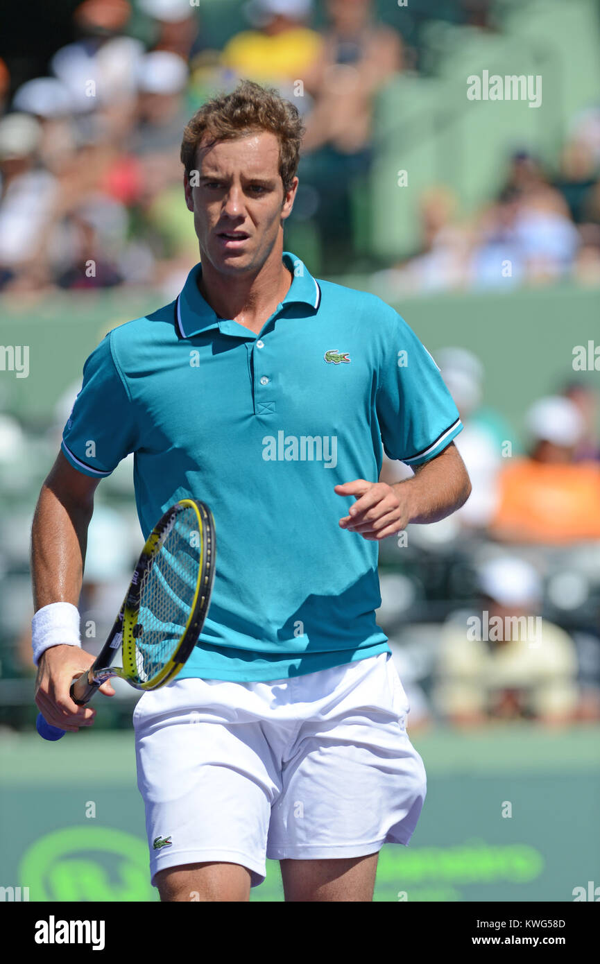KEY BISCAYNE, FL - MARCH 27: Novak Djokovic of Serbia defeats Richard ...