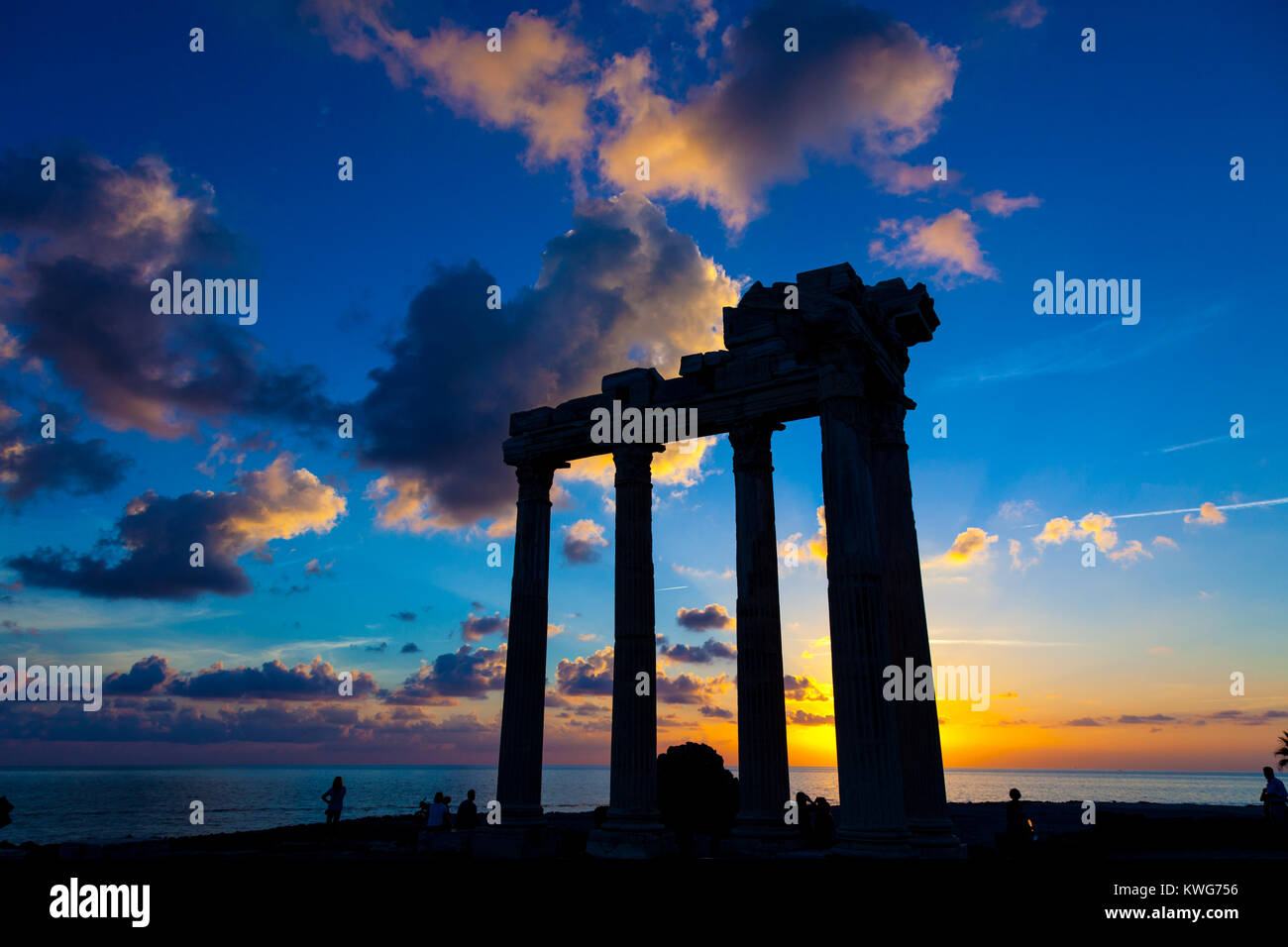 Ruins of an ancient Roman temple during sunset Stock Photo - Alamy