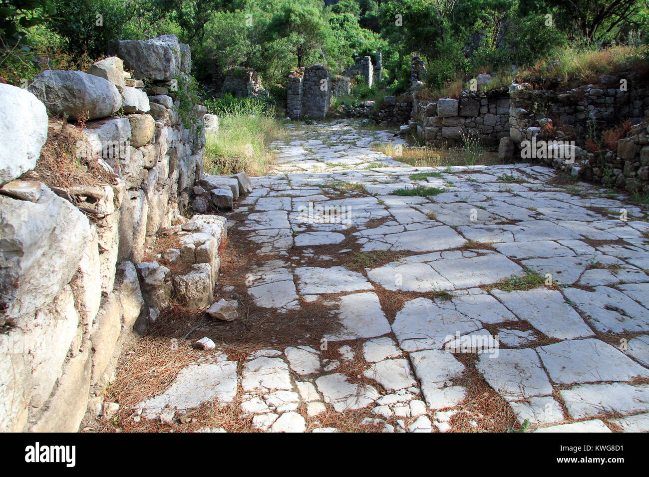 Marble street in Olimpos, Turkey Stock Photo - Alamy