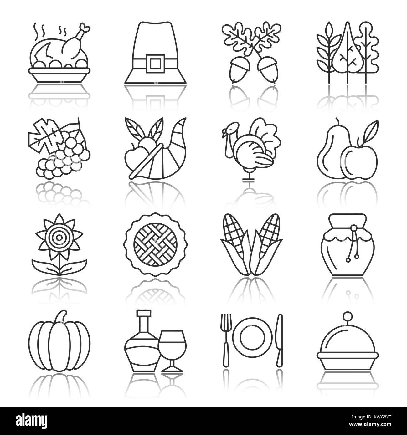 Turkey dinner thanksgiving set Stock Vector Images - Alamy