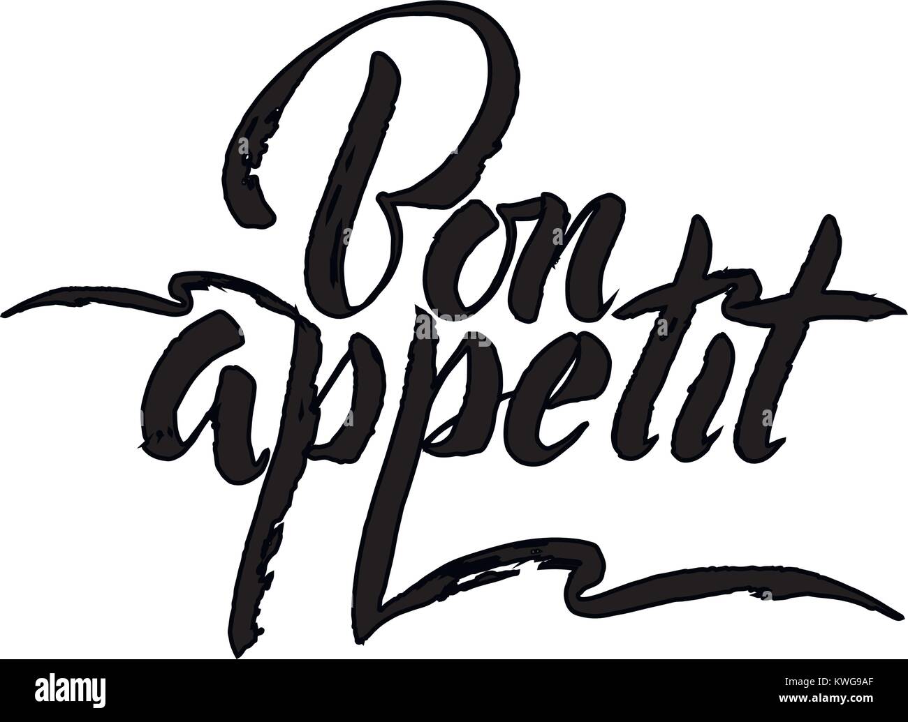 Bon appetit - hand lettering inscription to winter holiday design ...