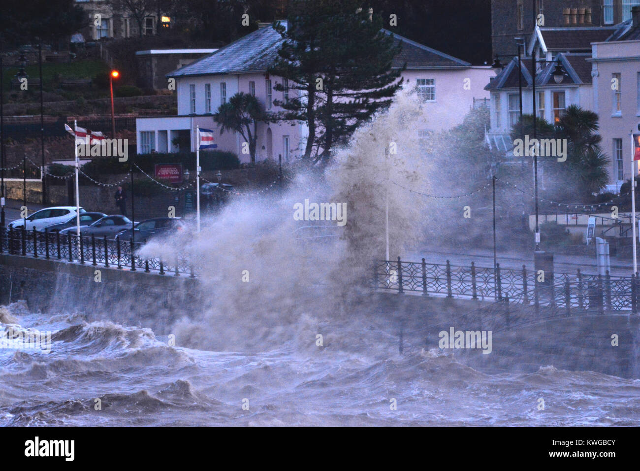 Clevedon, Somerset. 3rd Jan, 2018. UK Weather. Storm Eleanor Hammers ...