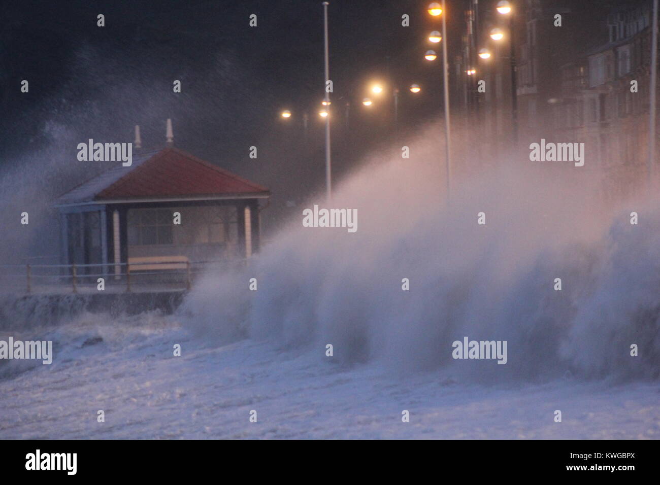 Aberystwyth Wales. 3rd Jan, 2018. UK Weather. Storm Eleanor hits the ...