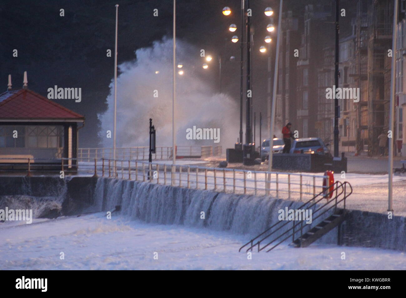 Aberystwyth Wales. 3rd Jan, 2018. UK Weather. Storm Eleanor hits the ...