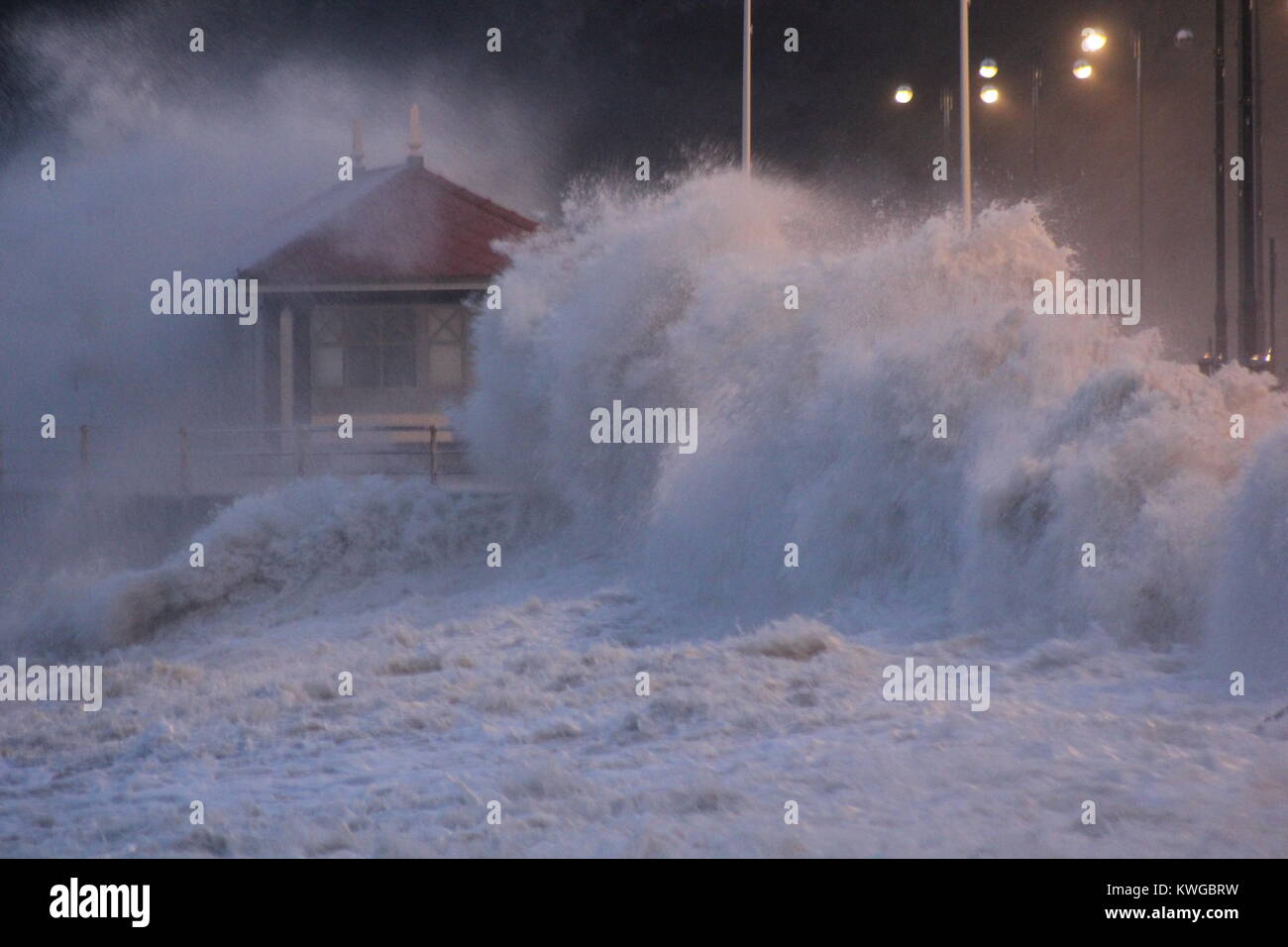 Aberystwyth Wales. 3rd Jan, 2018. UK Weather. Storm Eleanor hits the ...