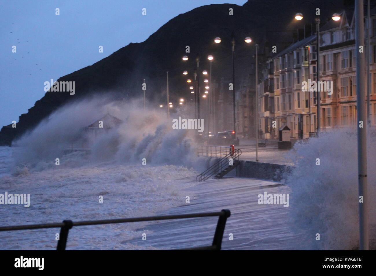 Aberystwyth Wales. 3rd Jan, 2018. UK Weather. Storm Eleanor hits the ...