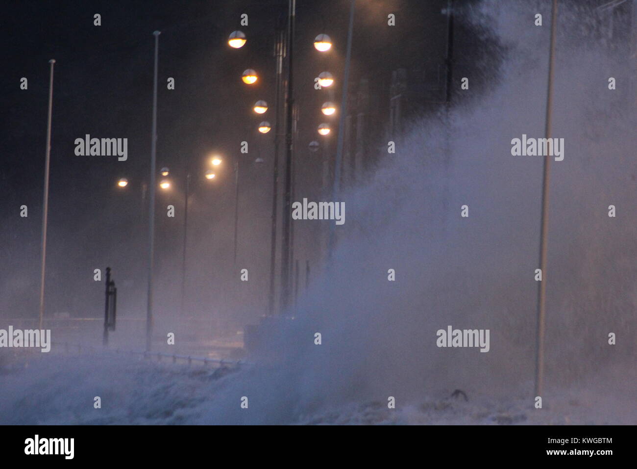 Aberystwyth Wales. 3rd Jan, 2018. UK Weather. Storm Eleanor hits the ...