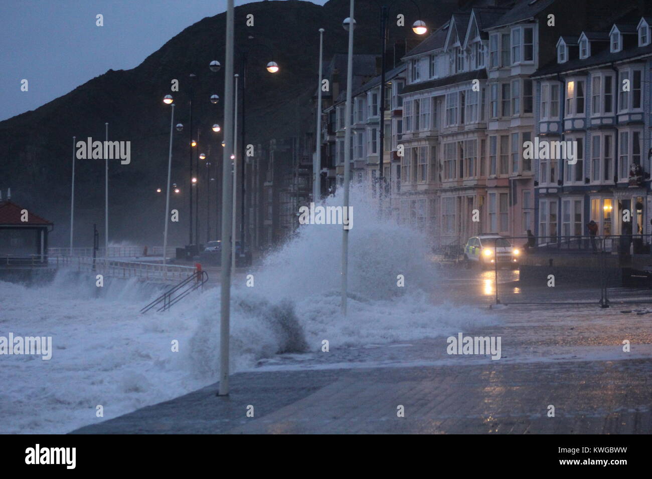 Aberystwyth Wales. 3rd Jan, 2018. UK Weather. Storm Eleanor hits the ...