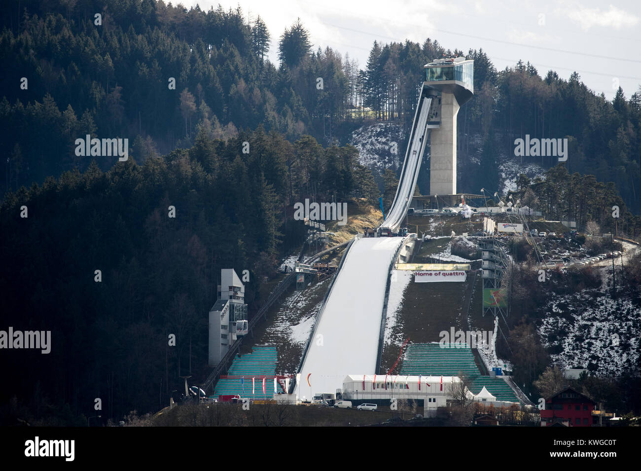 The Bergisel Ski Jump seen during the Four Hills Tournament in ...