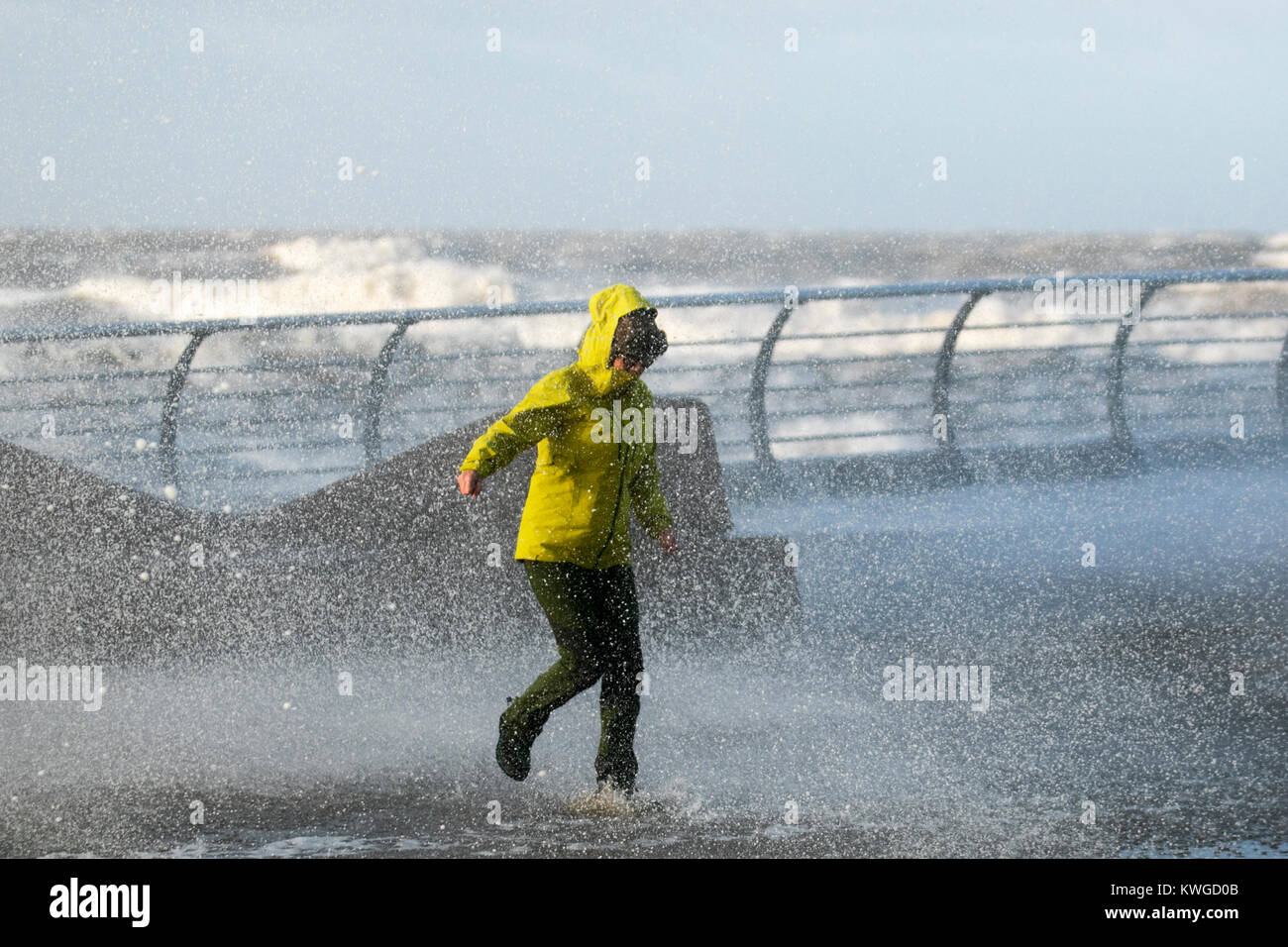 Storm batters Blackpool, Lancashire, UK Weather 3rd Jan, 2018. Storm ...