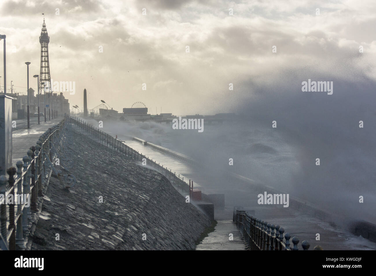 Blackpool, UK. 3rd Jan, 2018. weather news. Storm Eleanor batters the ...