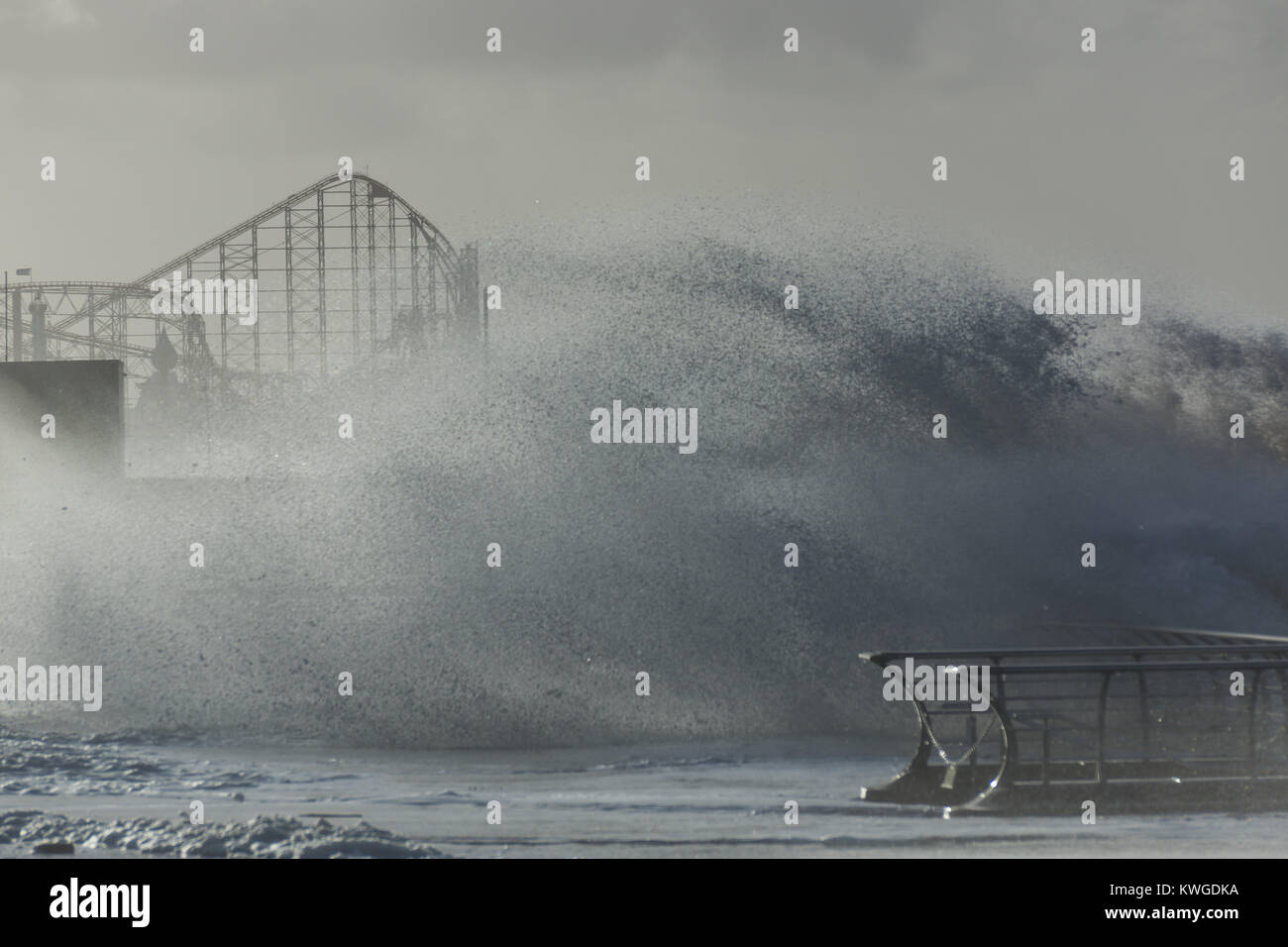 Blackpool, UK. 3rd Jan, 2018. weather news. Storm Eleanor batters the ...