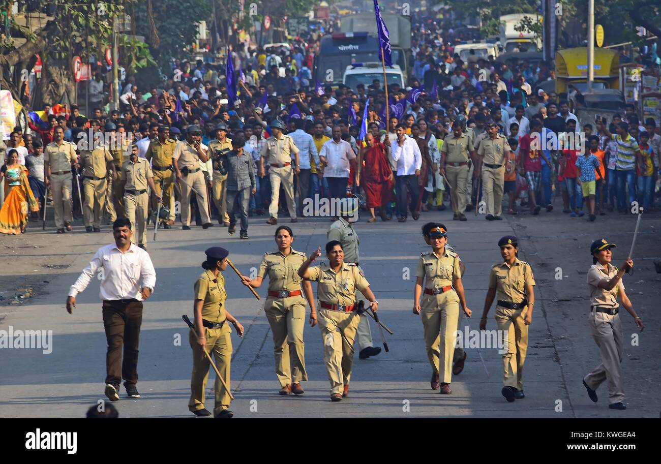 MUMBAI, INDIA - JANUARY 2: Dalit protesters protest at Amar Mahal ...