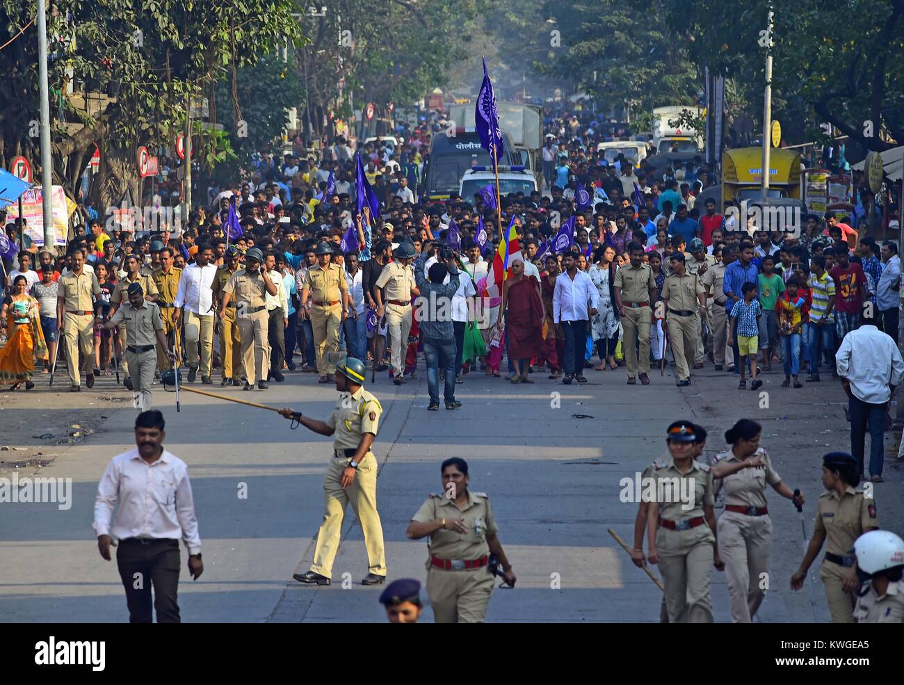 MUMBAI, INDIA - JANUARY 2: Dalit protesters protest at Amar Mahal ...