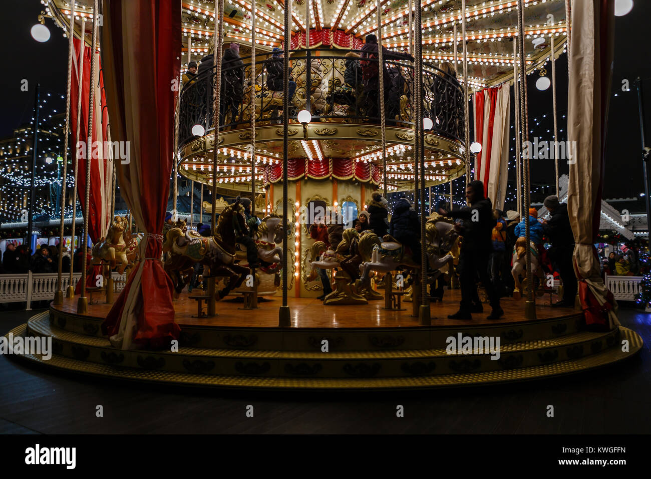 Moscow, the Russian Federation - January 02, 2018: Muscovites riding ...