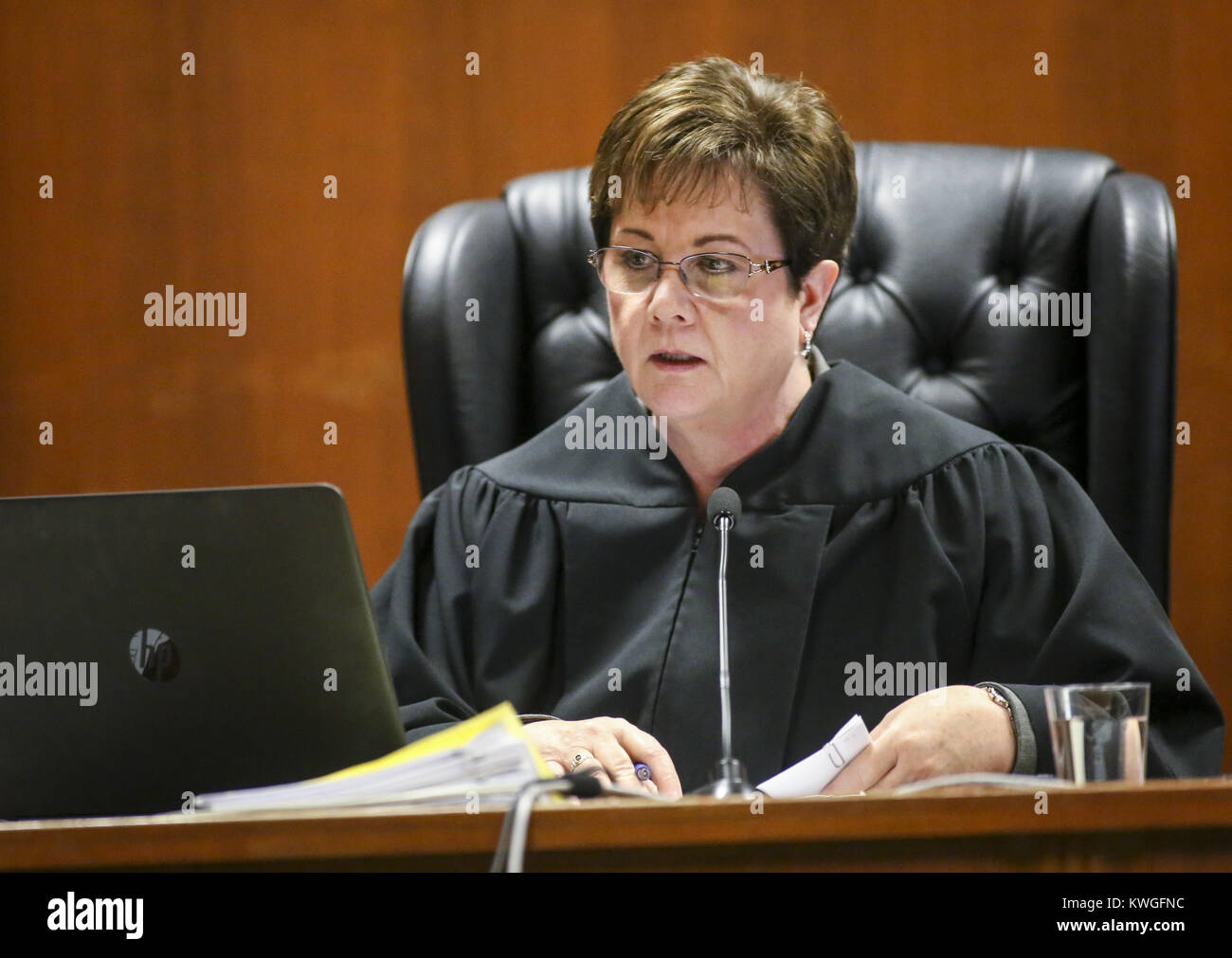 February 22, 2017 - Davenport, Iowa, U.S. - Judge Marlita Greve speaks ...