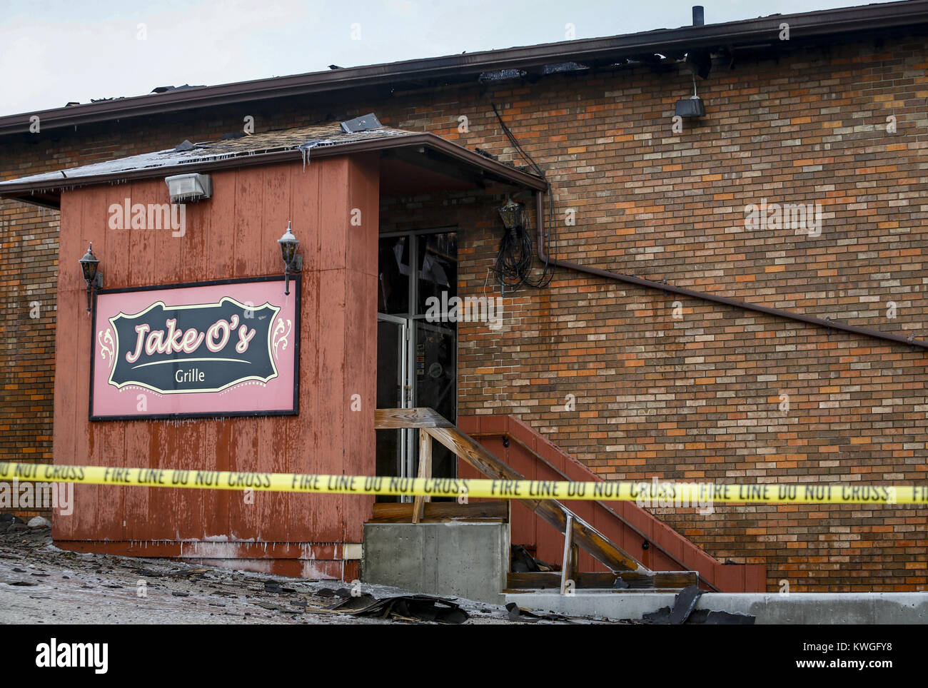Rock Island, Iowa, USA. 30th Jan, 2017. A fire destroyed Jake O's ...