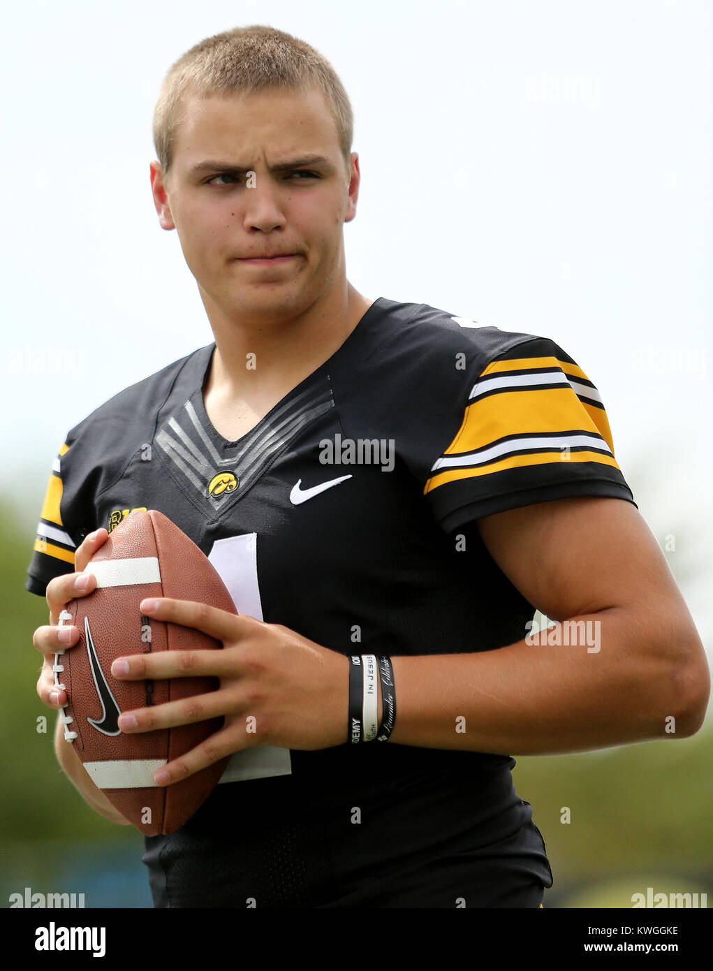 Iowa City, Iowa, USA. 5th Aug, 2017. Iowa quarterback Nathan Stanley ...
