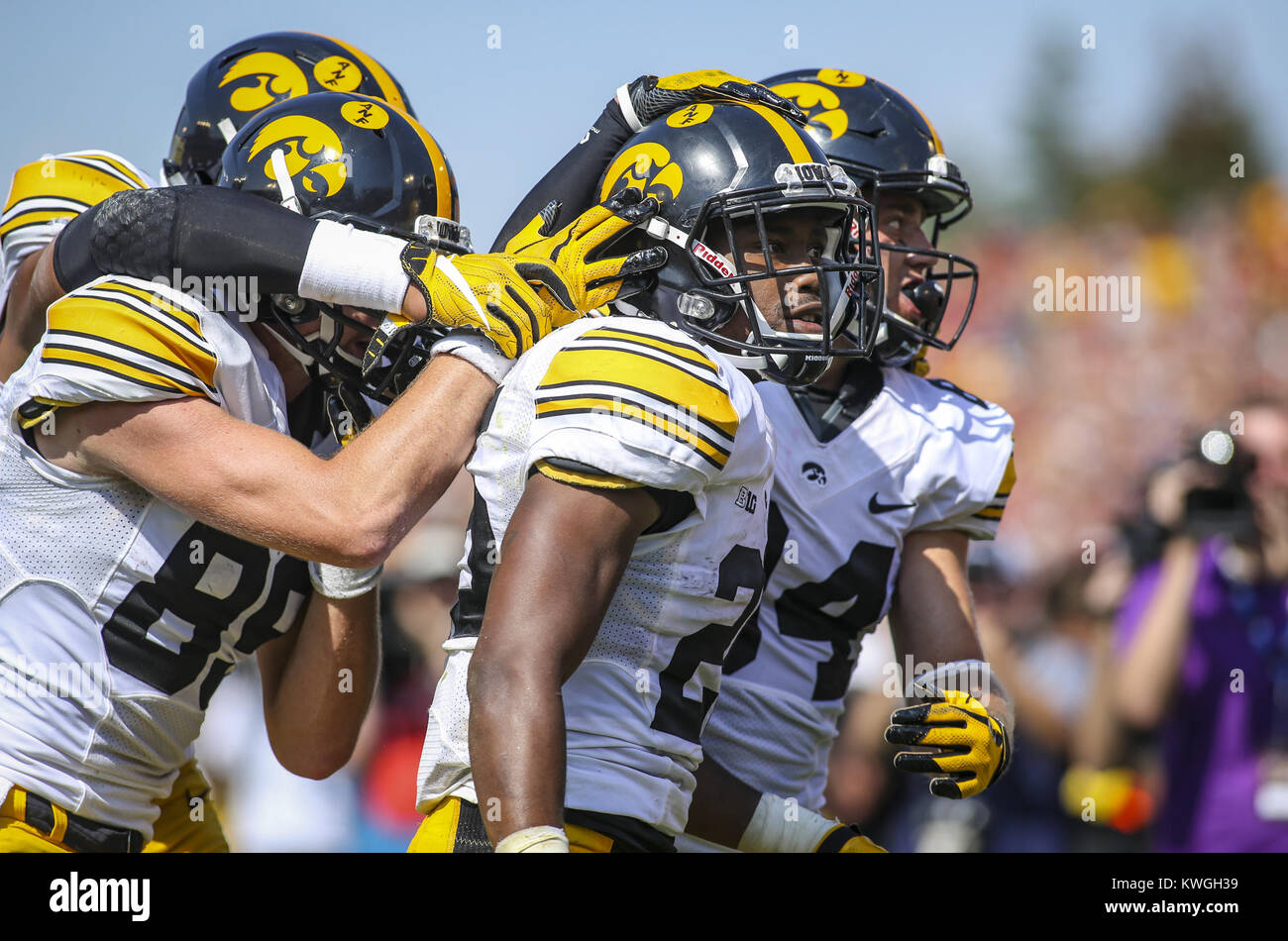 Ames, Iowa, USA. 9th Sep, 2017. Iowa Hawkeyes running back Akrum Wadley ...