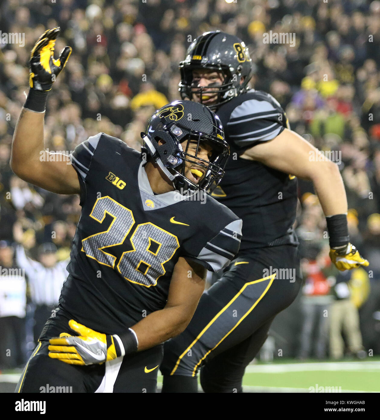 Iowa City, Iowa, USA. 4th Nov, 2017. Iowa's Toren Young celebrates his ...
