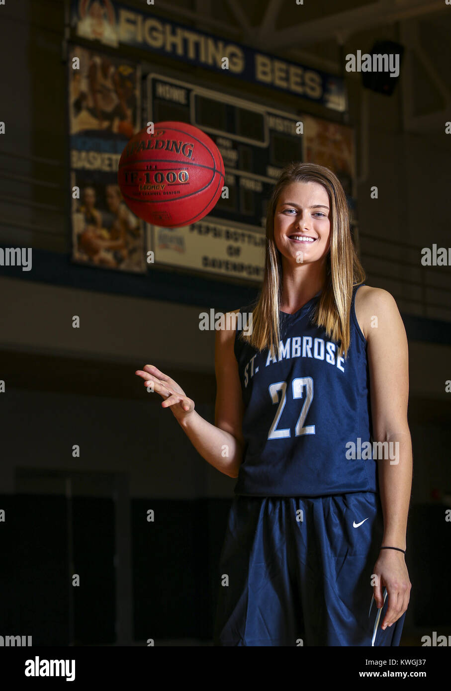 Davenport, Iowa, USA. 23rd Oct, 2017. St. Ambrose basketball player ...