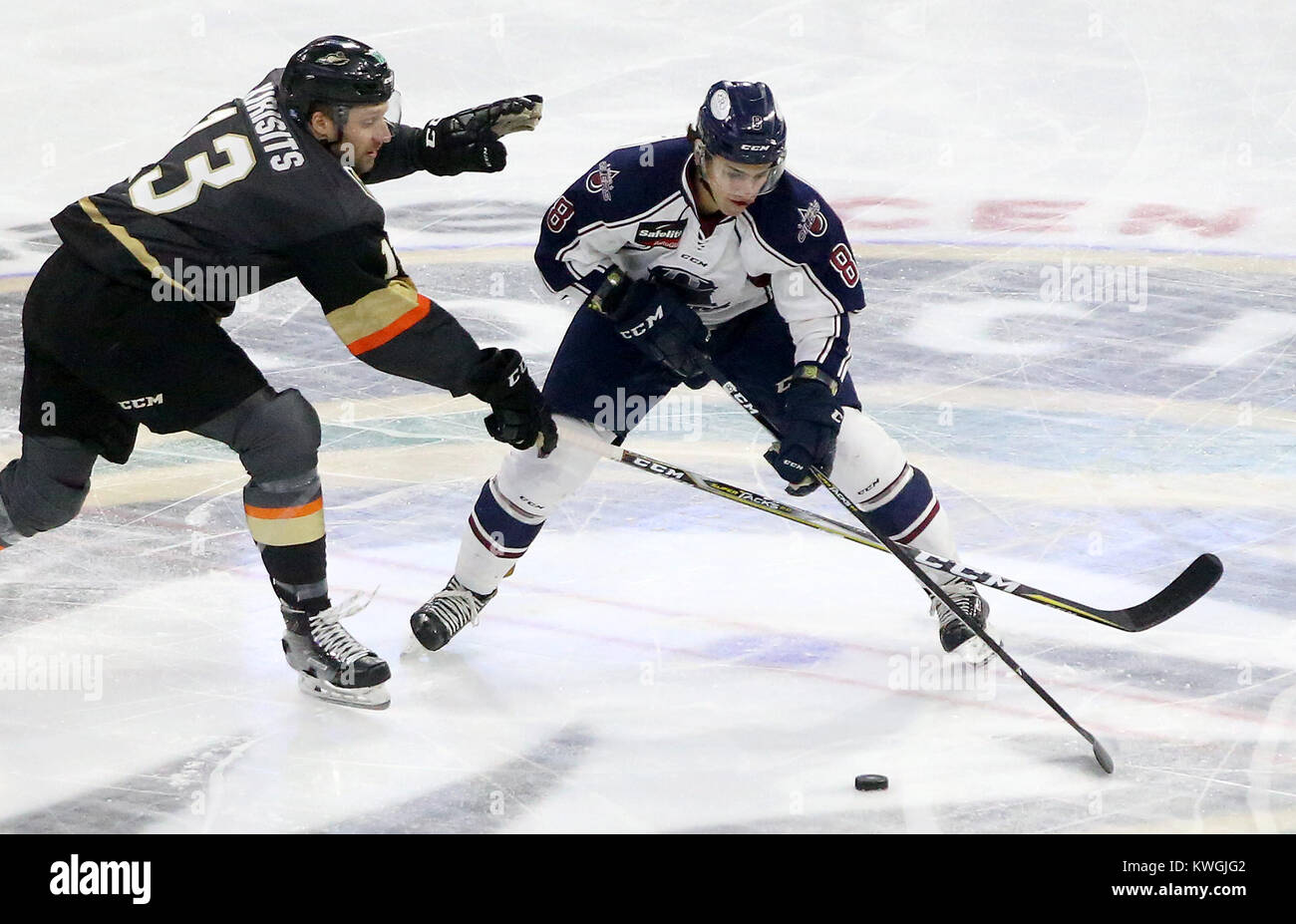 Moline, Iowa, USA. 17th Nov, 2017. Quad-City Mallard's Kevin Kirisits ...