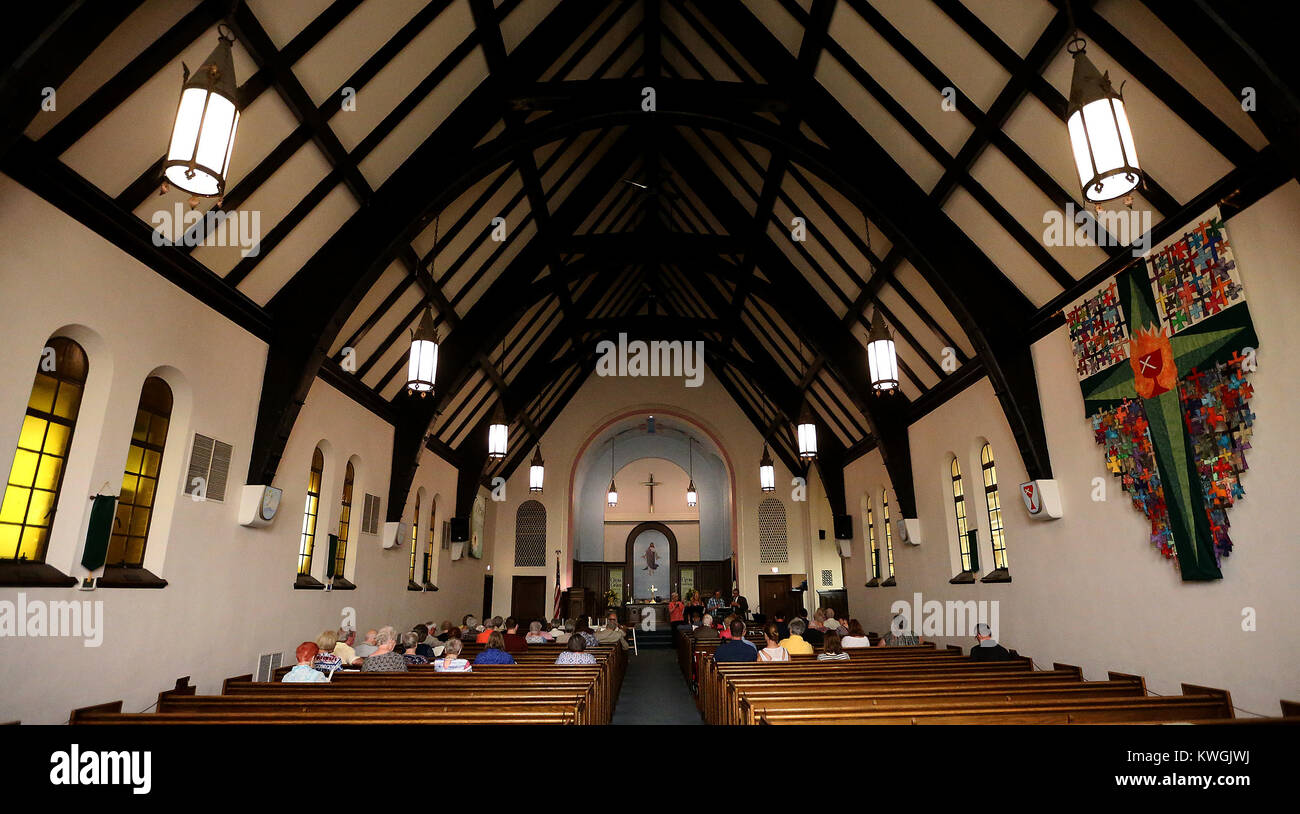 Moline, Iowa, USA. 16th Sep, 2017. Inside the First Christian Church ...