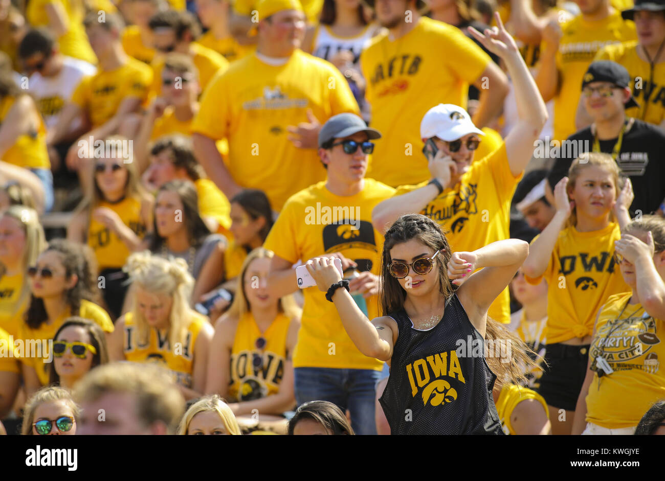 Iowa City, Iowa, USA. 16th Sep, 2017. Iowa Hawkeyes fans get ready for ...