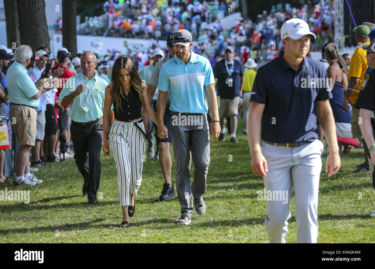 Silvis, Iowa, USA. 16th July, 2017. PGA player Patrick Rodgers walks ...