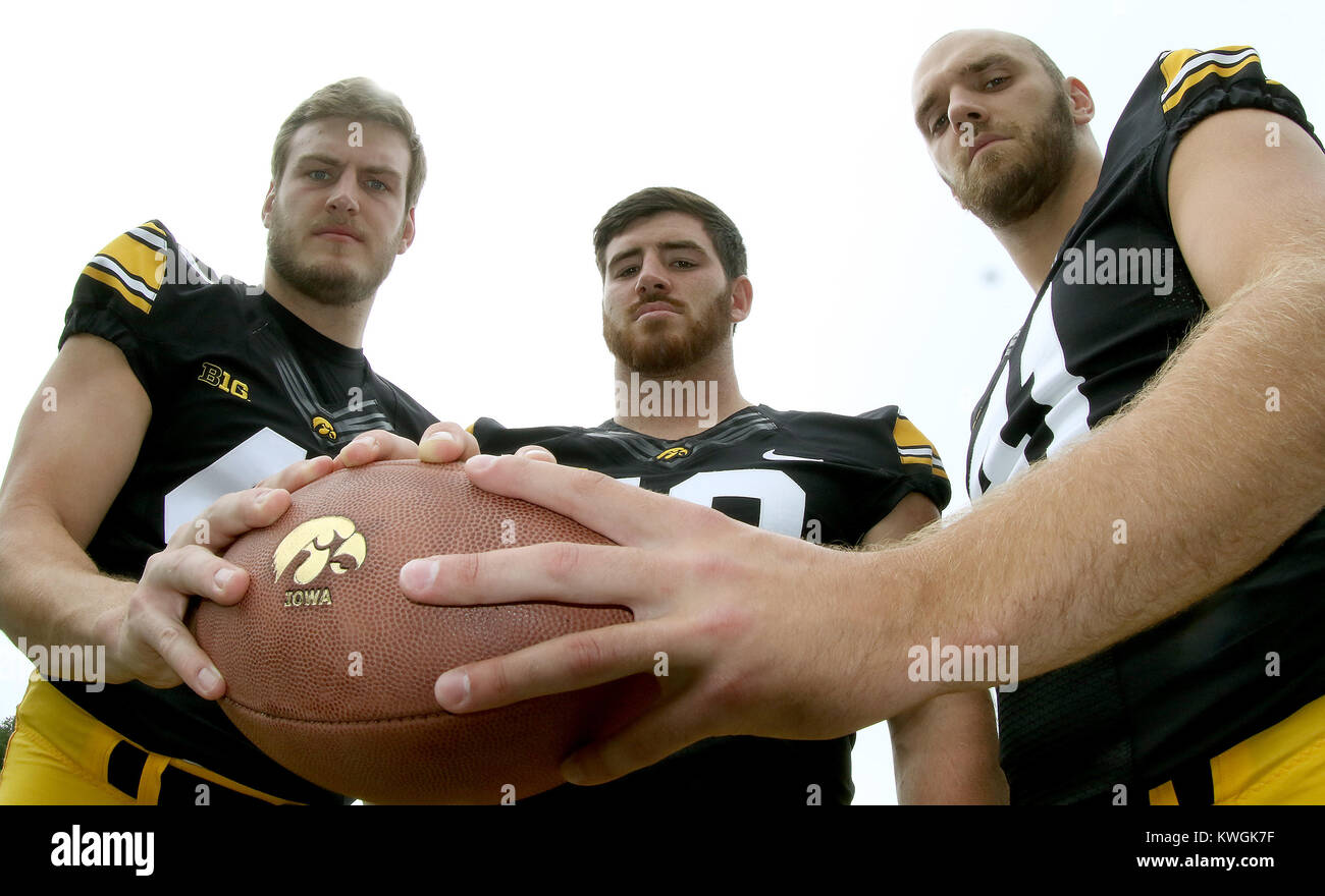 Iowa City, Iowa, USA. 5th Aug, 2017. Iowa linebackers Ben Niemann Josey ...