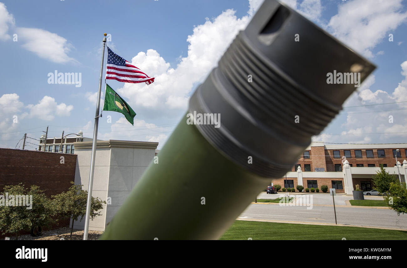 Rock Island, Iowa, USA. 19th July, 2017. The Hawkeye cannon is seen ...