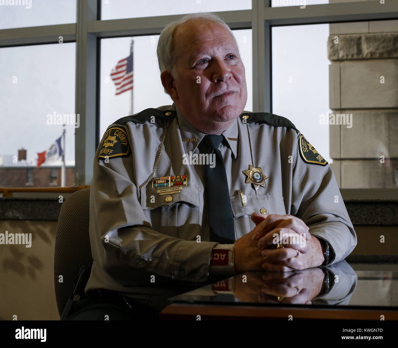 Davenport, Iowa, USA. 14th Dec, 2016. Sheriff Dennis Conard sits down ...