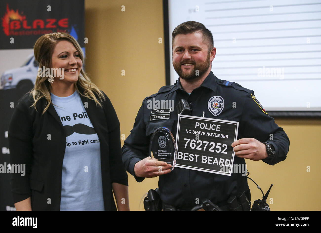 Moline, Iowa, USA. 30th Nov, 2017. East Moline Police officer David ...