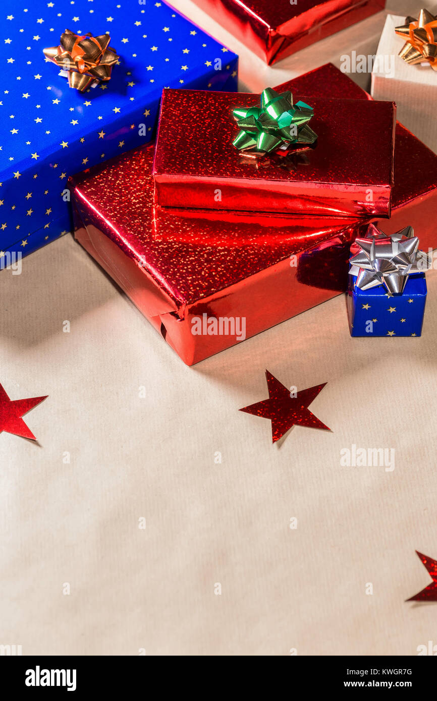 Many colored different gift boxes.Useful for any event, birthday ...