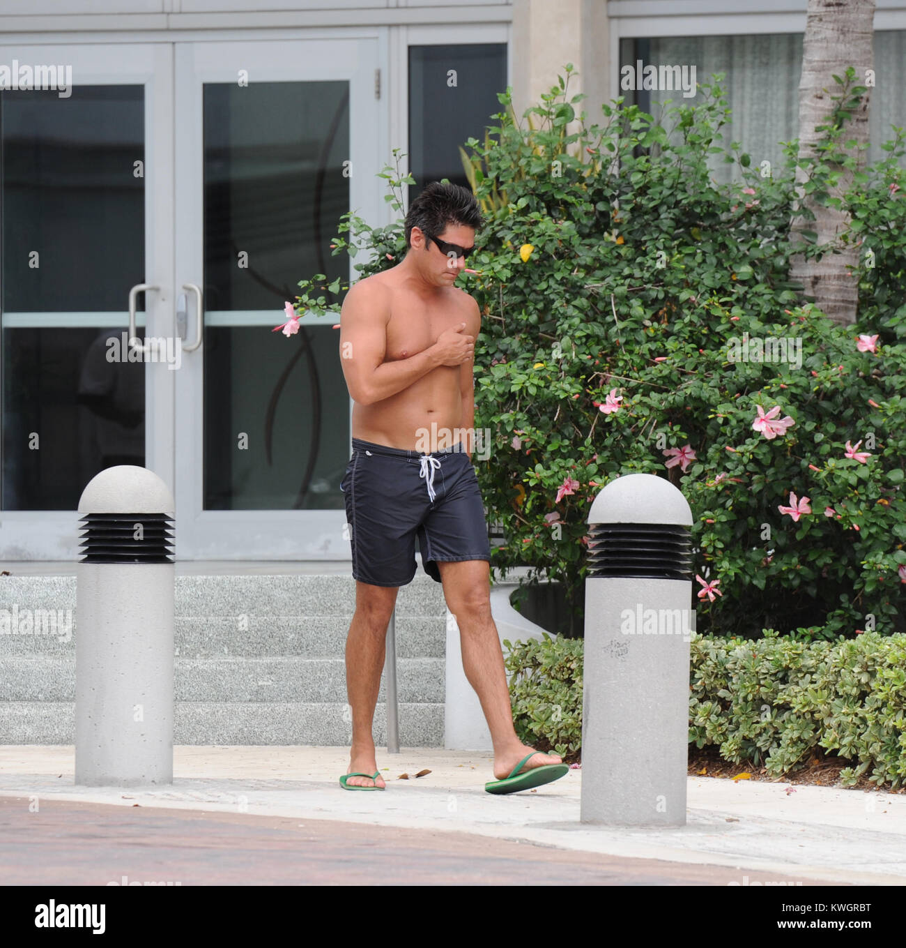 MIAMI BEACH , FL - JULY 3: (EXCLUSIVE COVERAGE) Louis Aguirre out and ...