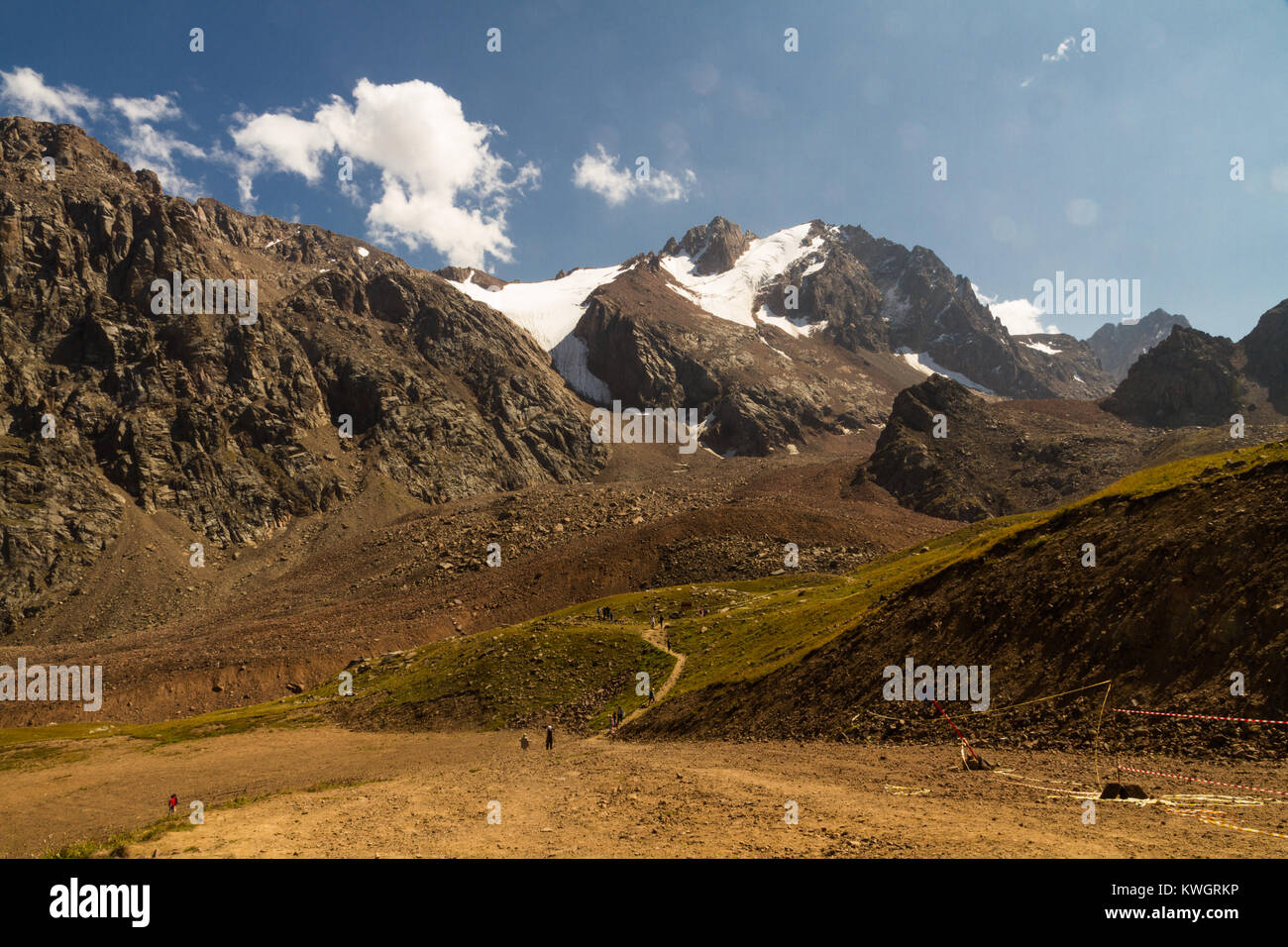 KAZAKHSTAN – AUGUST 24 Tien Shen Mountains at Shymbulak Upper Piste ...