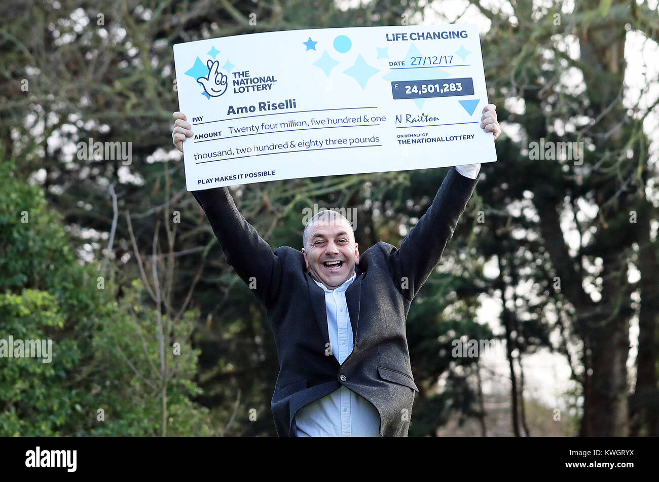 Taxi driver Amo Riselli, 50, celebrating during a photocall at ...