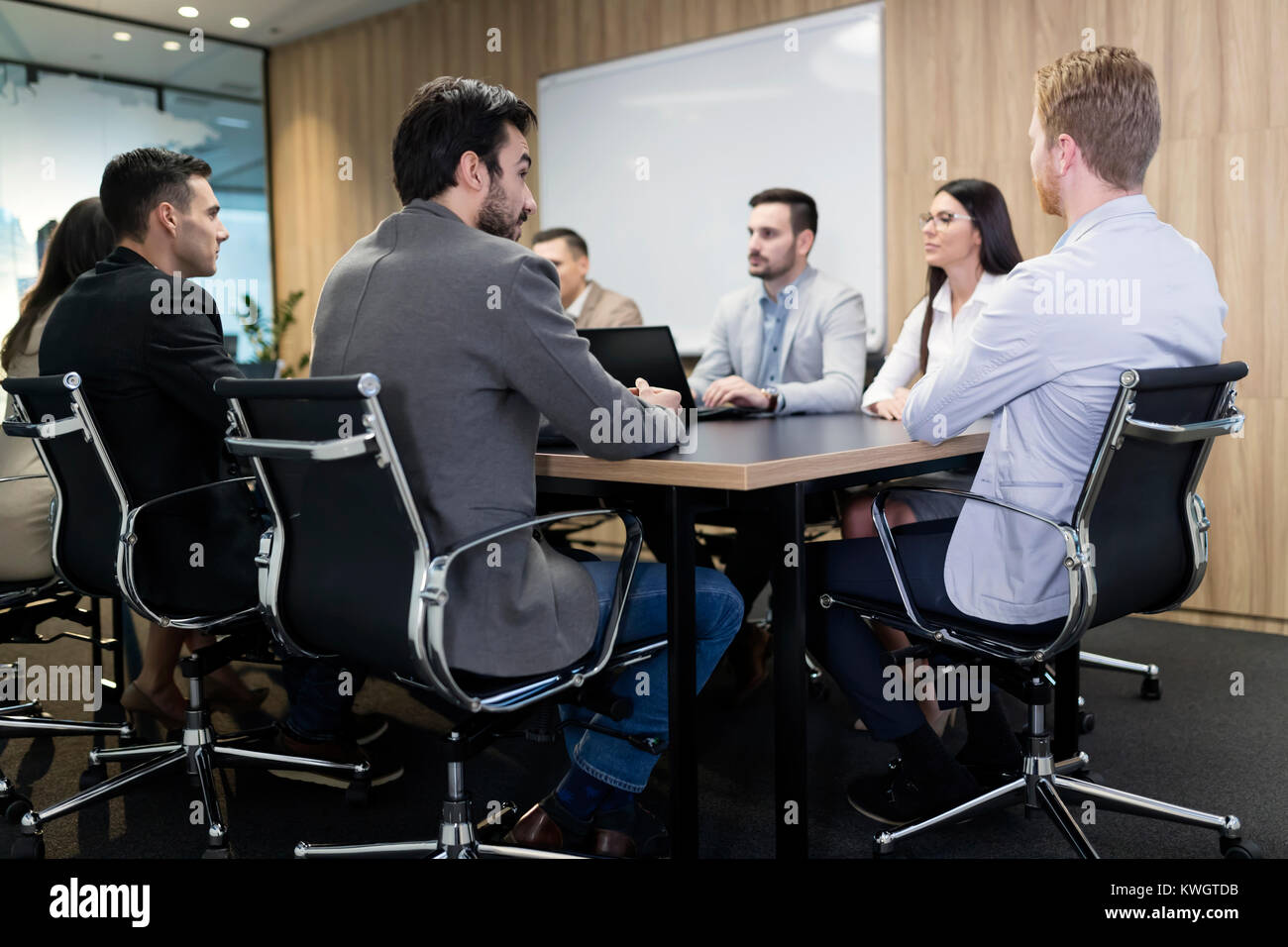Picture of businesspeople having meeting in conference room Stock Photo ...