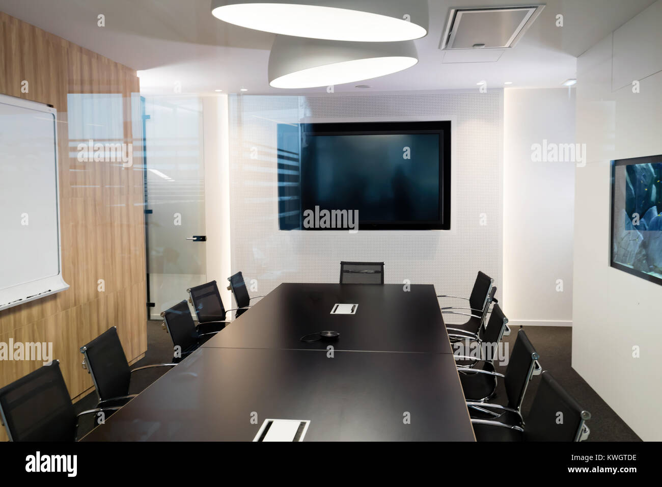 Portrait of modern well designed conference room Stock Photo - Alamy