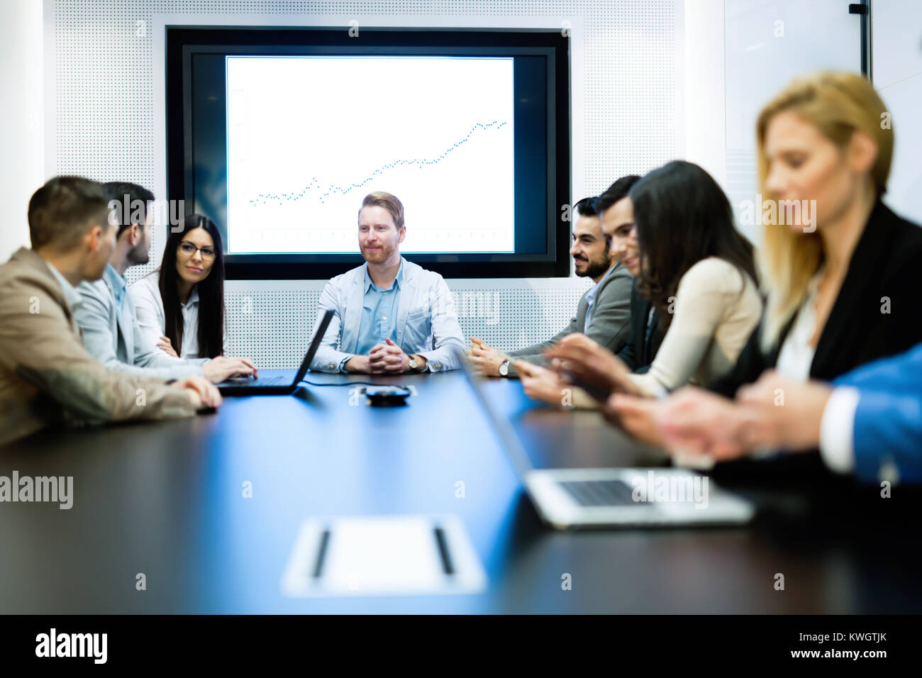 Picture of businesspeople having meeting in conference room Stock Photo ...