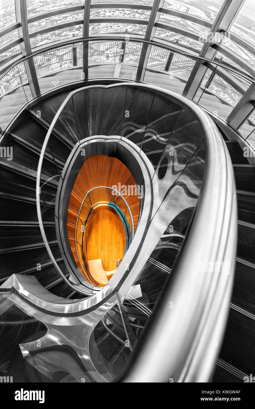 Modern stairs in Burj Khalifa, Dubai, United Arab Emirates Stock Photo ...