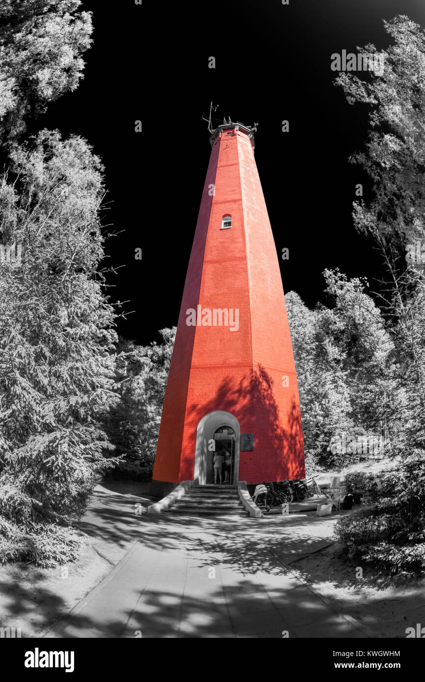 Hel island with red lighthouse in Poland Stock Photo - Alamy