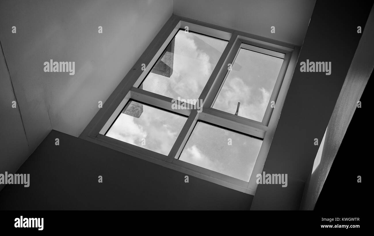 Clouds and Sky through the window Stock Photo - Alamy