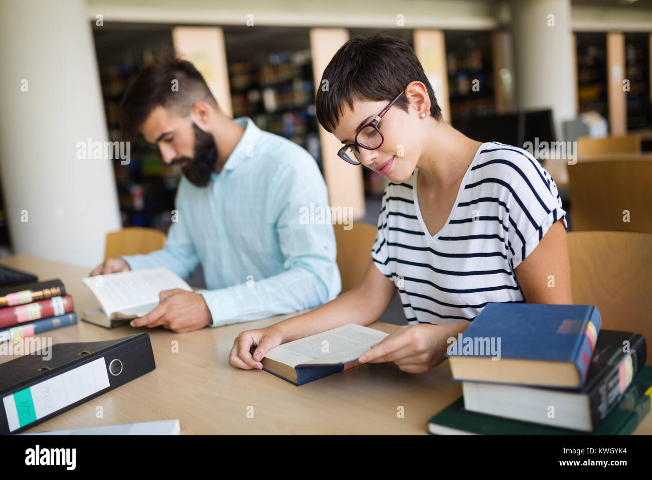 Group of college students working together in the school Stock Photo ...